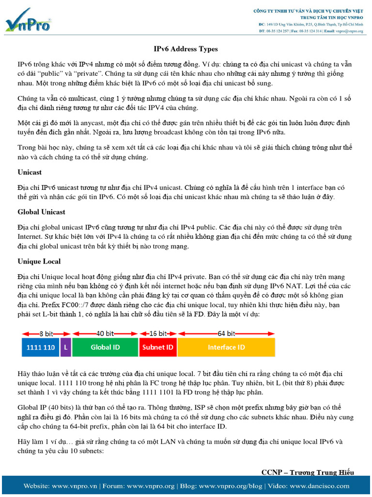IPv6 Address Types | PDF