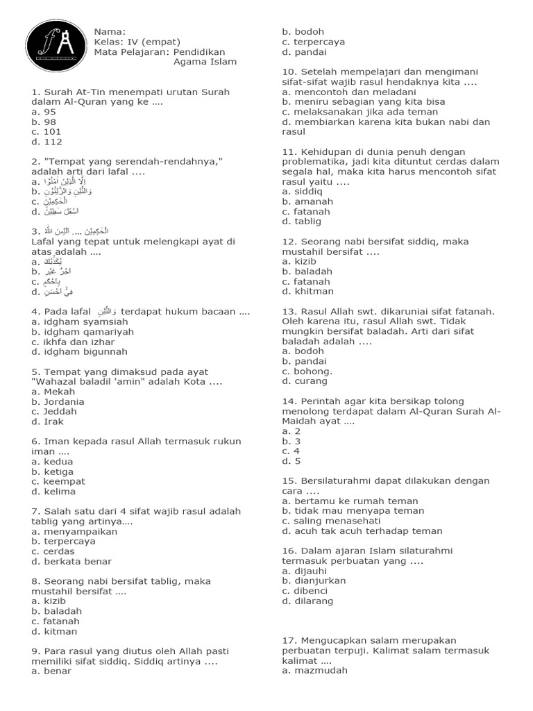 Kelas 4 Pai SM2 | PDF