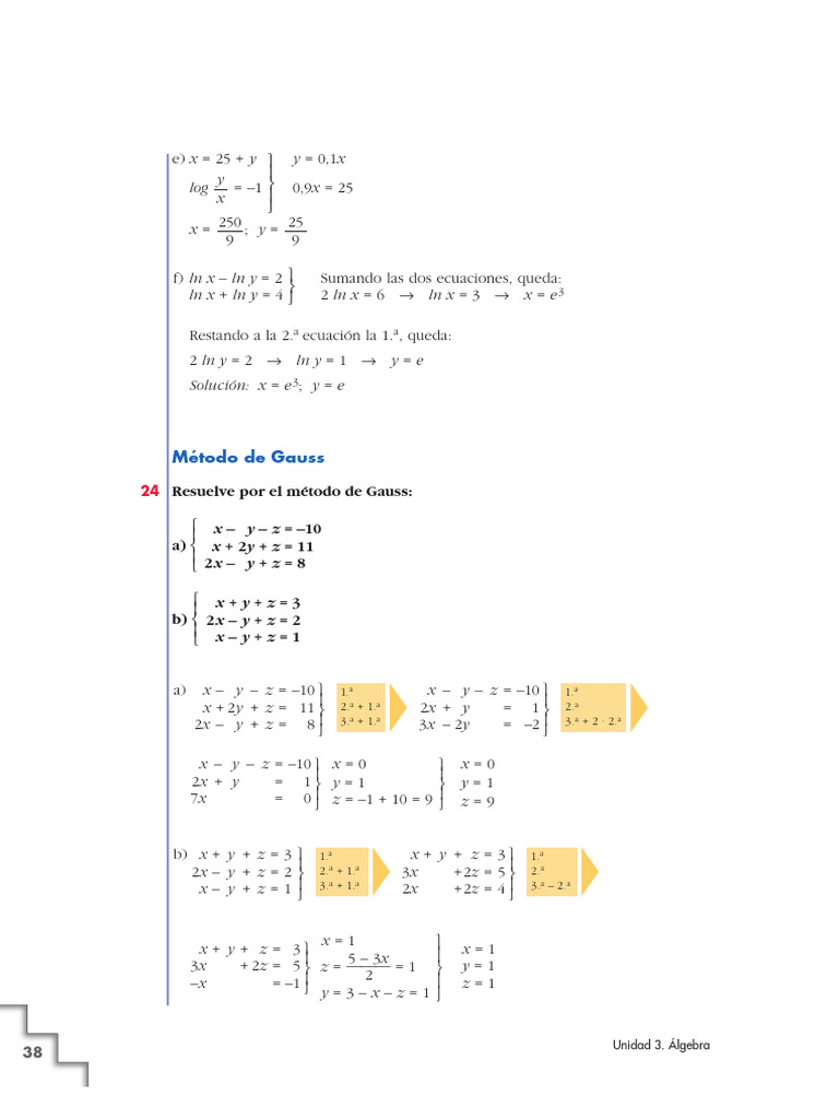 Metodo de Gauss 1 | PDF | Álgebra | Análisis numérico