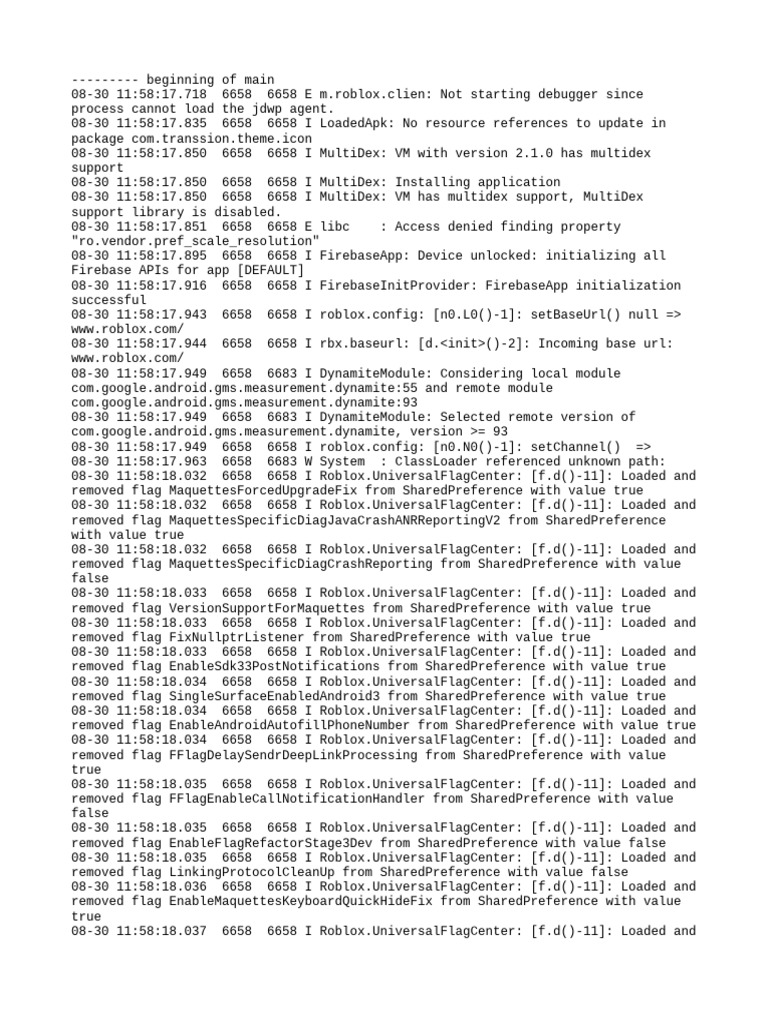 Roblox Debug Log Analysis | PDF | Computer Science | Software