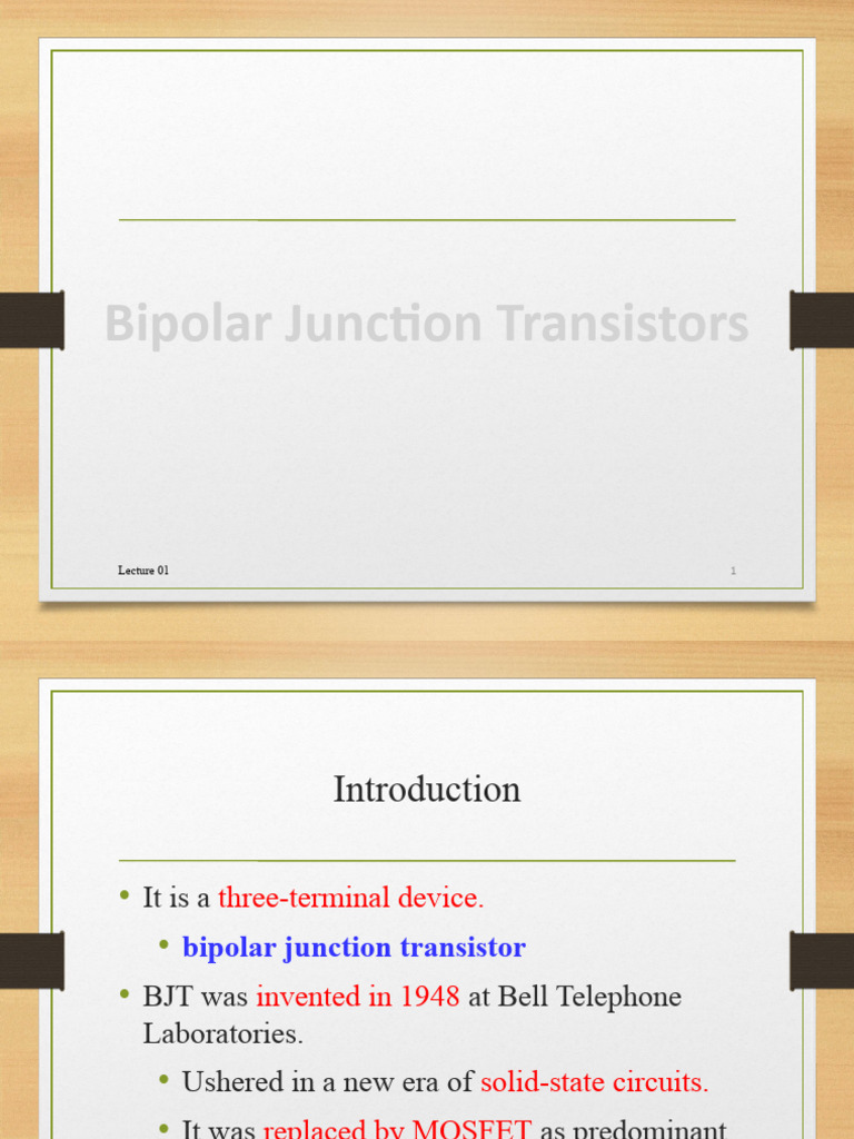Transistor PPT Electtronics | PDF | Bipolar Junction Transistor | Transistor