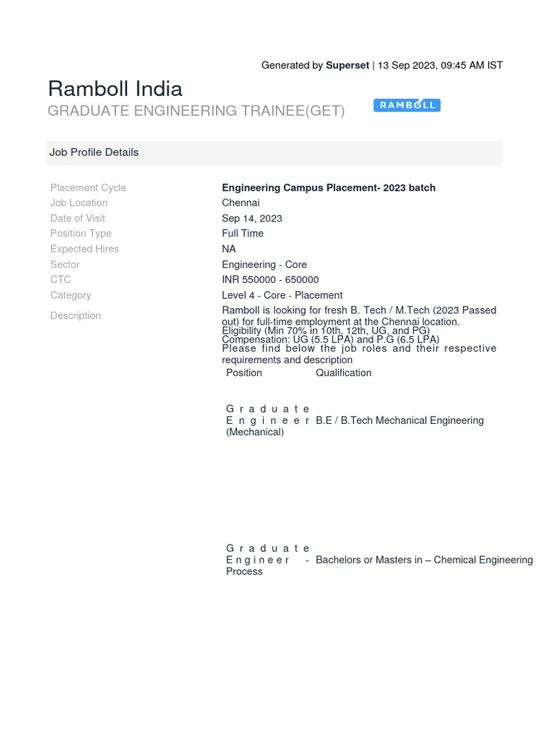 Graduate Engineering Trainee (Get) | PDF | Mechanical Engineering ...