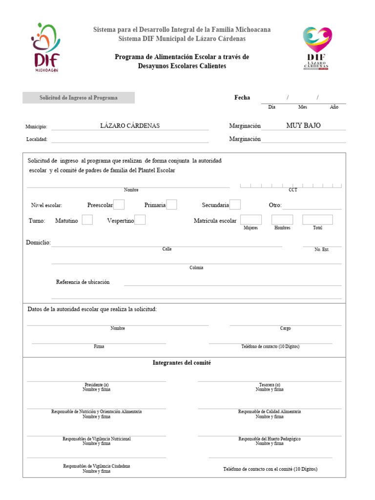 Formato Solicitud de Ingreso Ok | PDF