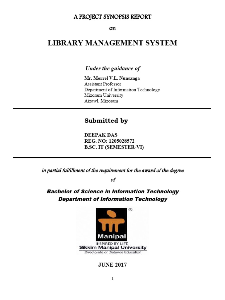 PROJECT_SYNOPSIS_-_LIBRARY_MANAGEMENT_SYSTEM (Comments) | PDF ...