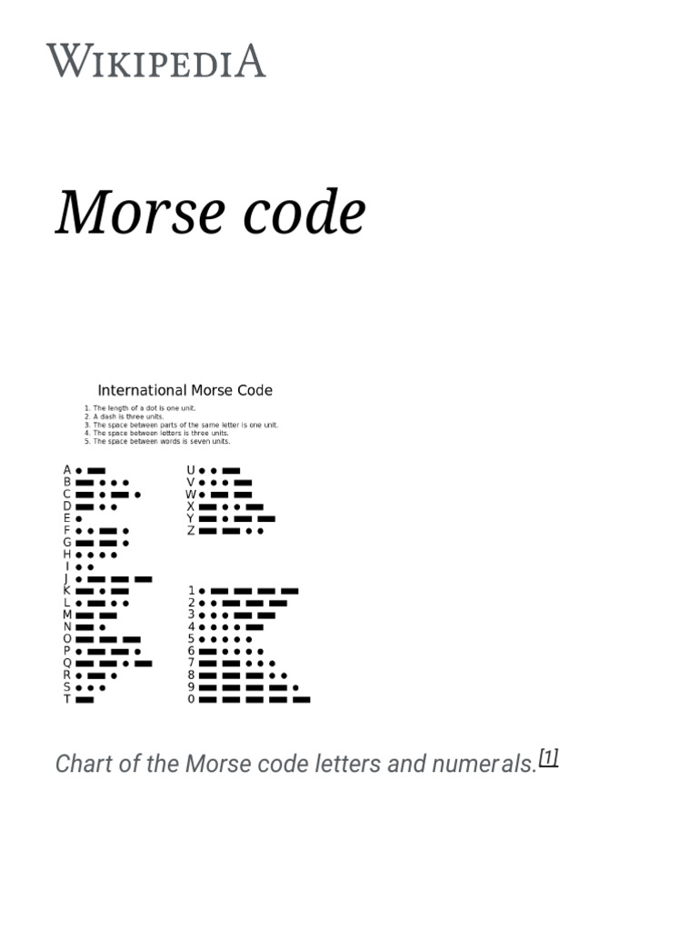 Morse Code - Wikipedia | PDF | Telegraphy | Telecommunications