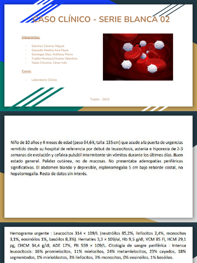 Sem 03 - Caso Clínico - Tarea | PDF | Leucemia | Sangre