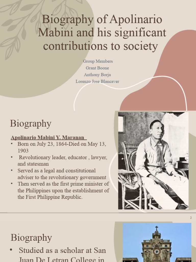BIography of Apolinario Mabini and His Significant Contributions To ...