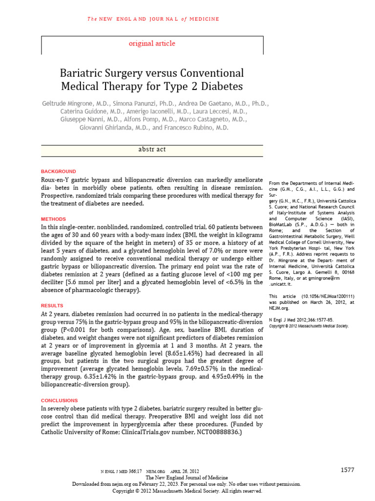 Bariatric Surgery Journal | PDF