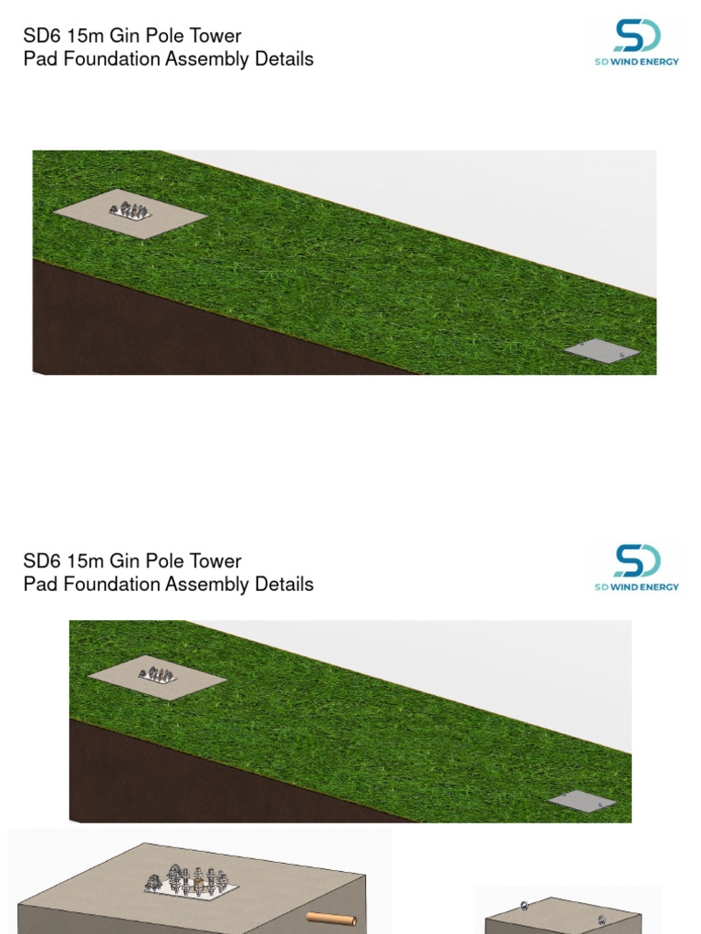 SD3 & SD6 - 15m Ginpole Tower Foundation Detail | PDF | Civil Engineering | Materials