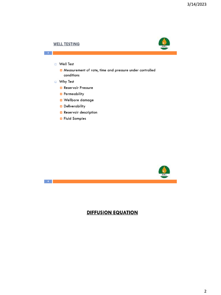 Well Testing Fundamentals 1 | PDF