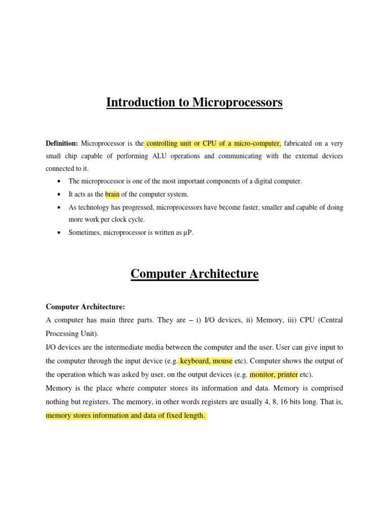 3209 Lecture 1 | PDF | Central Processing Unit | Computer Data Storage