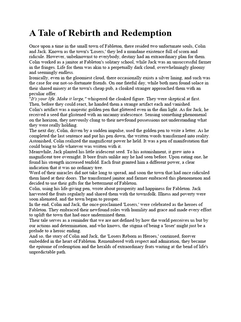 A Tale of Rebirth and Redemption | PDF