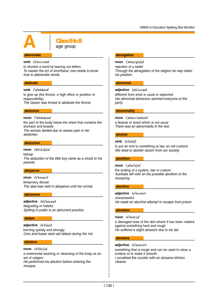 Recommended Spelling Lists Class 6-8-230901 - 131503 | PDF | Adjective ...