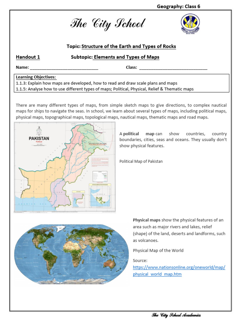 Handout 1 - Elements and Types of Maps | PDF | Map | Compass