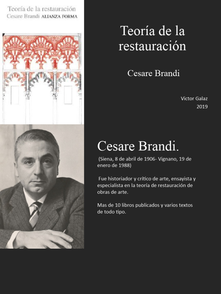 Teoría de la Restauración de Brandi | PDF | Teoría | Importar
