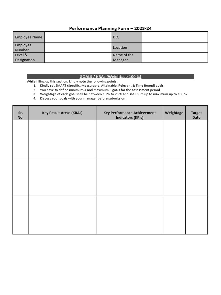 Employee Performance Goals Guide | PDF | Business