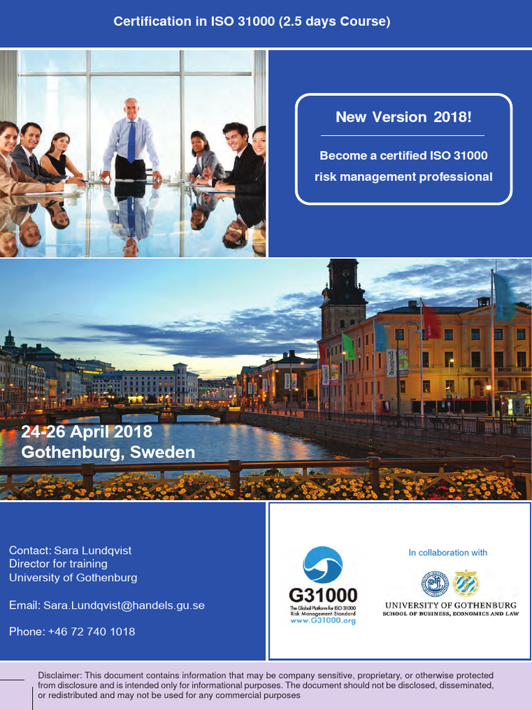 ISO 31000 Certification Course Overview | PDF | Risk Management | Risk