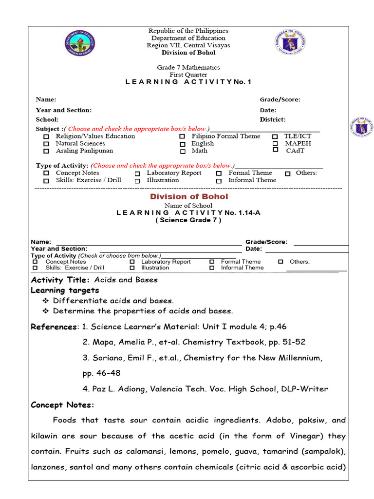 dlp-grade-7-.chemistry-with-format.corrected (1) | PDF | Ph | Distillation