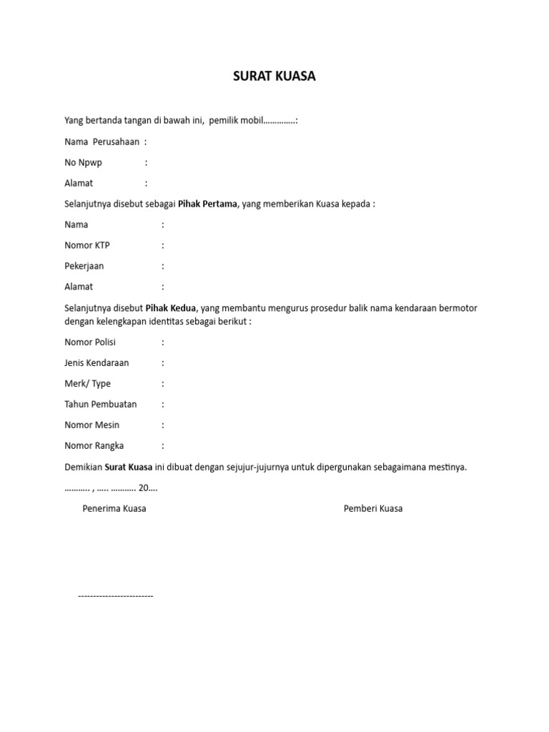 Surat Kuasa BBN | PDF