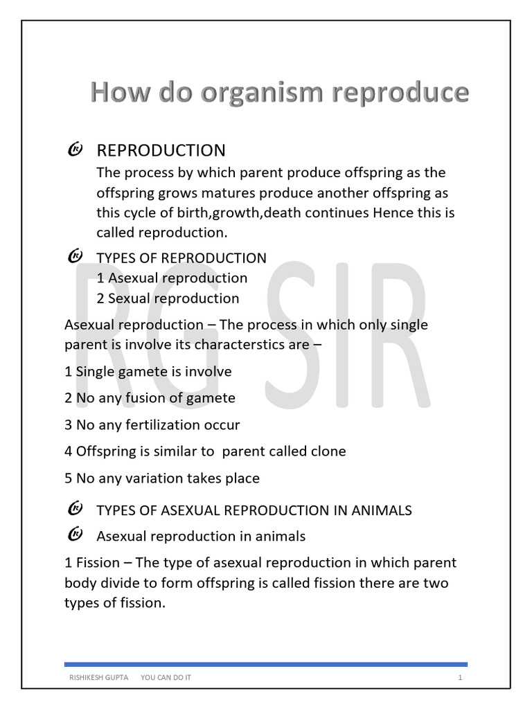 REPRODUCTION Class 10 | PDF | Flowers | Reproduction