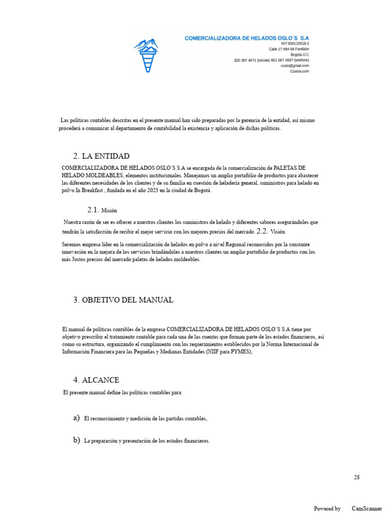 Politicas Contabless OSLO S S.A | PDF | Contabilidad | normas ...