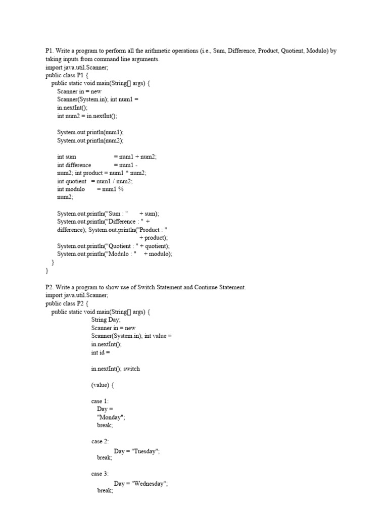 Java Practical | PDF | Integer (Computer Science) | Mathematics Java Practical | PDF | Integer (Computer Science) | Mathematics