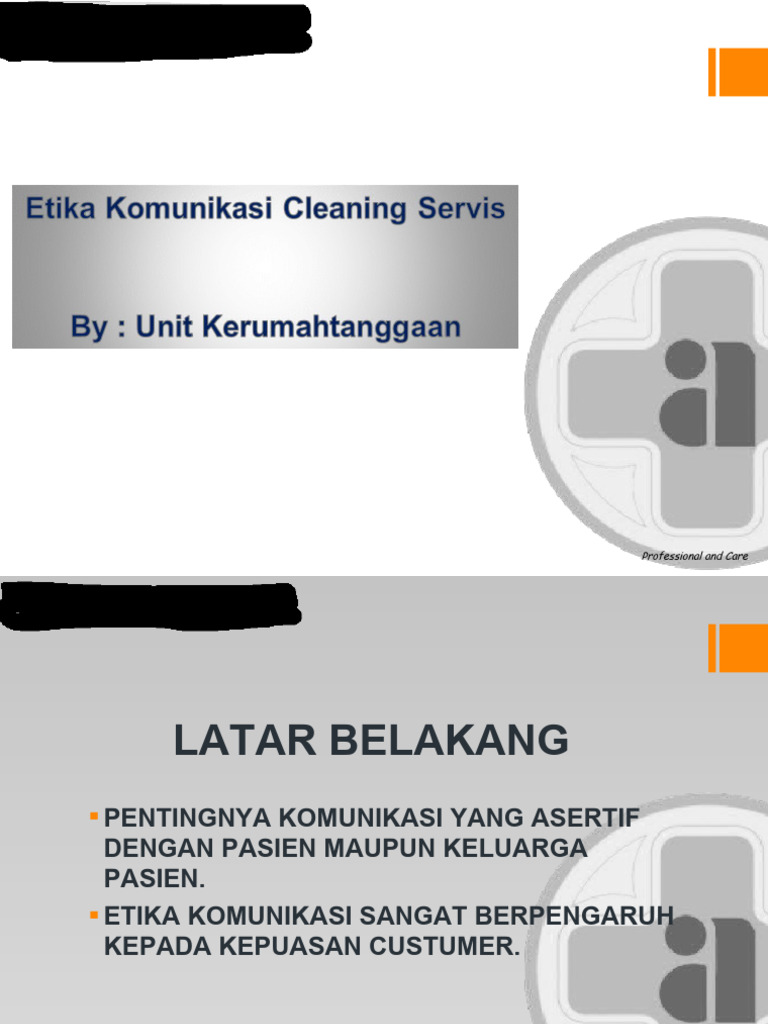 Etika Komunikasi Cleaning Service | PDF