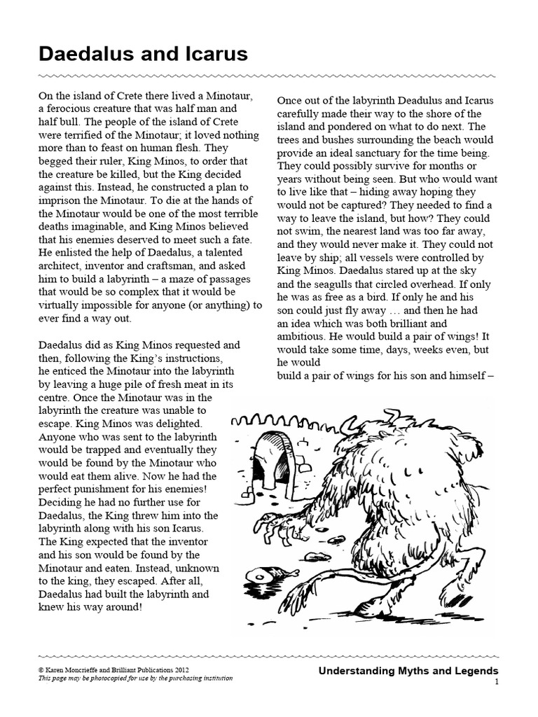 Daedalus and Icarus | PDF | Minotaur