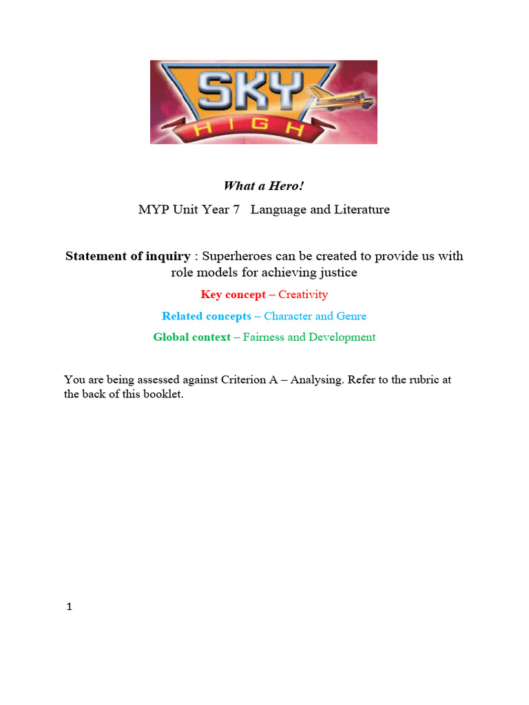 Sky High Analysis Assessment | PDF | Understanding | Body Language