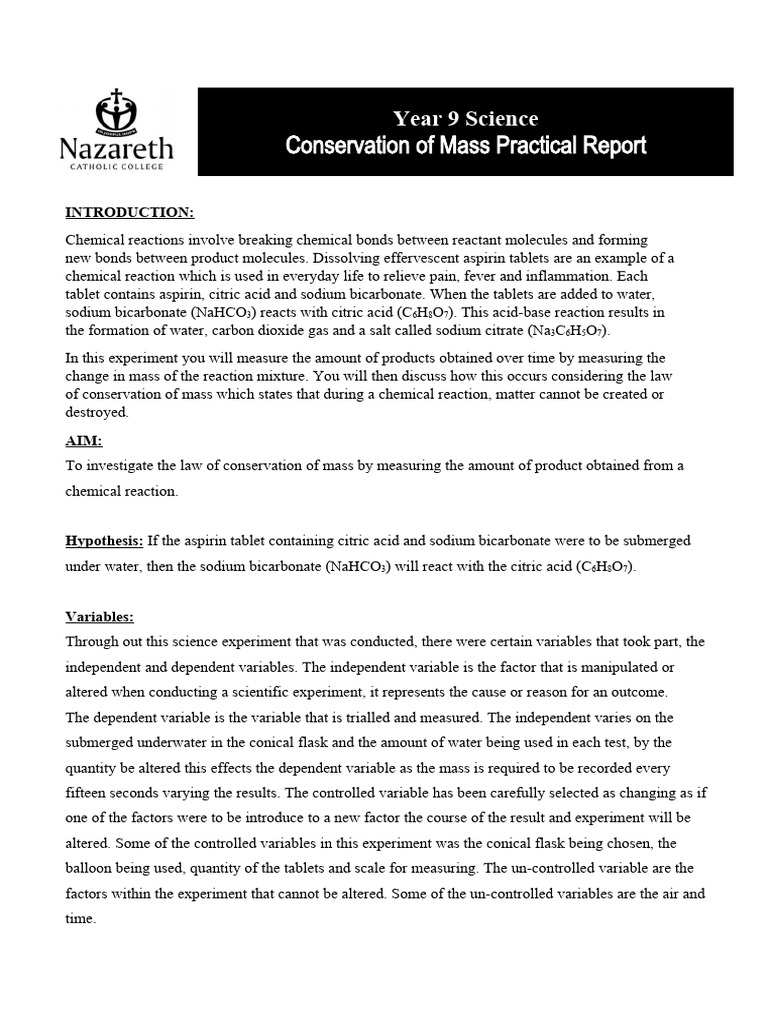 Prac Report | Download Free PDF | Observational Error | Sodium Bicarbonate