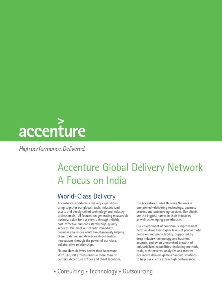 Accenture GDN India Fact Sheet | PDF | Business Process Outsourcing ...