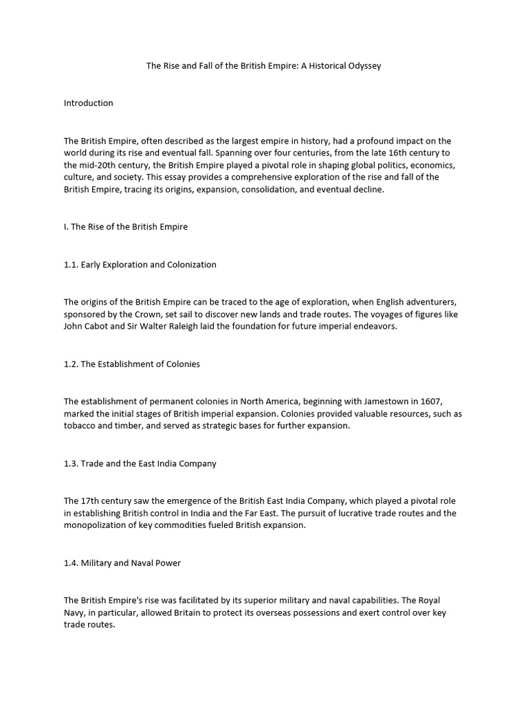 The Rise and Fall of The British Empire | PDF | British Empire ...