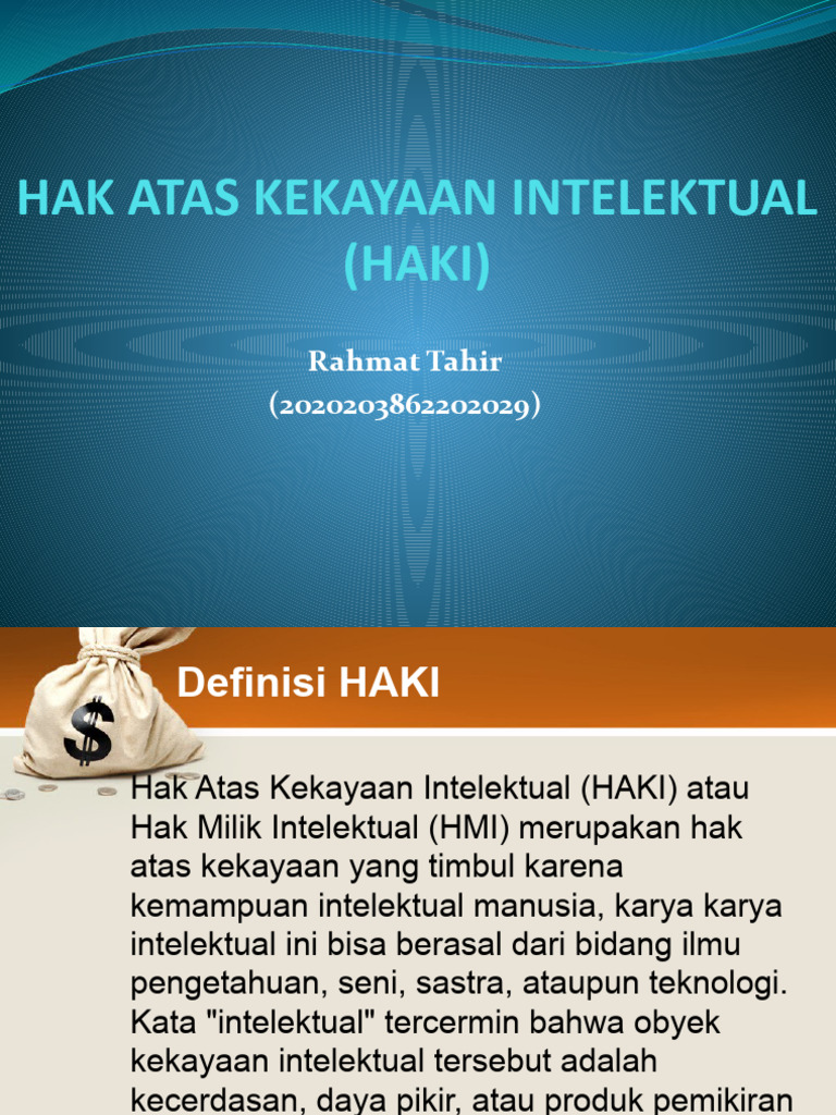 Hak Atas Kekayaan Intelektual (Haki) | PDF