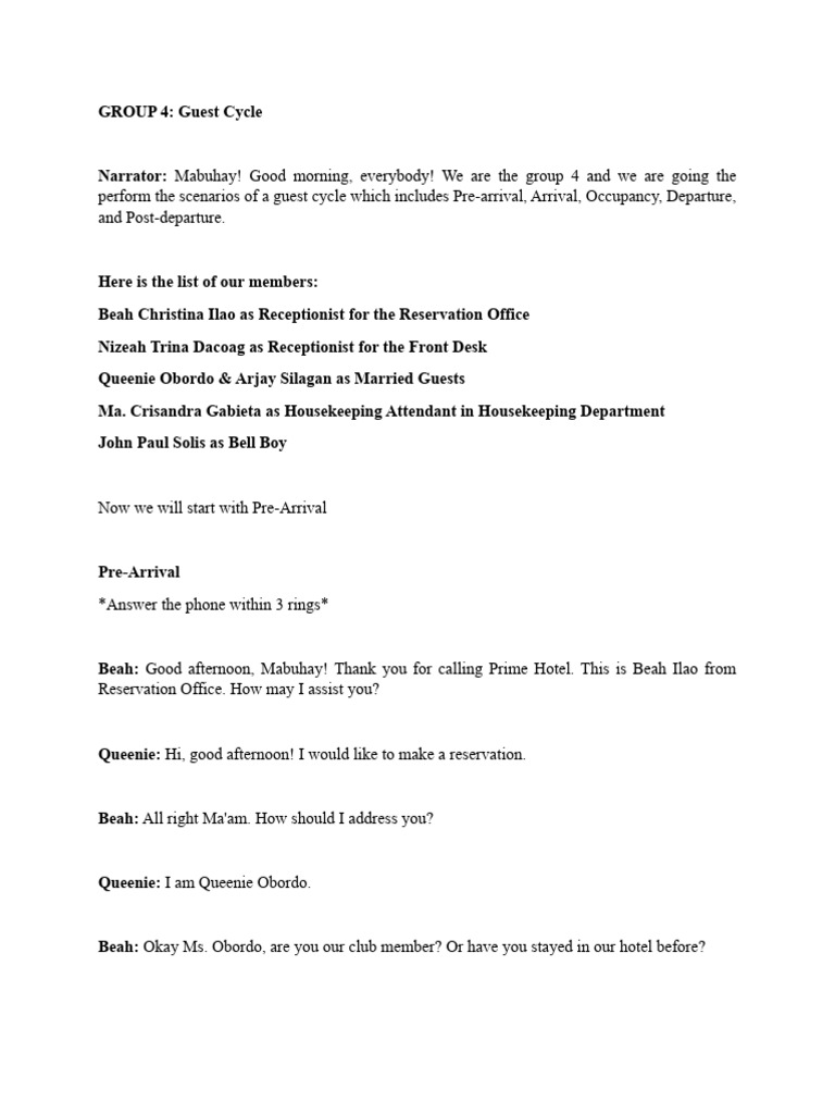 Group 4 Guest Cycle | PDF