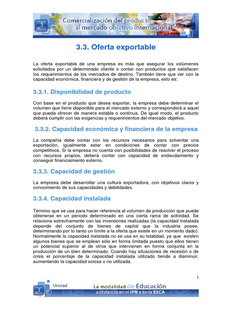 MACI - U3 - Actividad - 3 - Oferta - Exportable | PDF | Mercado (economía) | Business