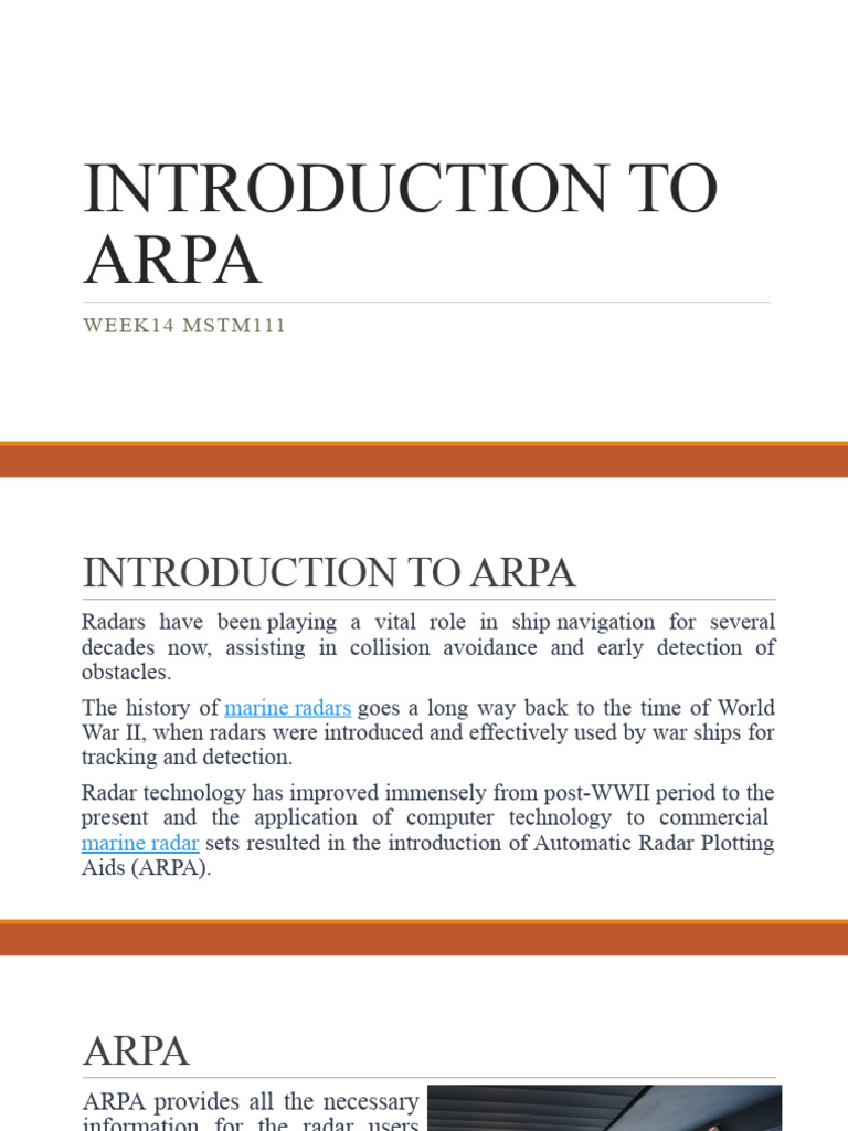 Introduction To Arpa | PDF | Radar | Electronics