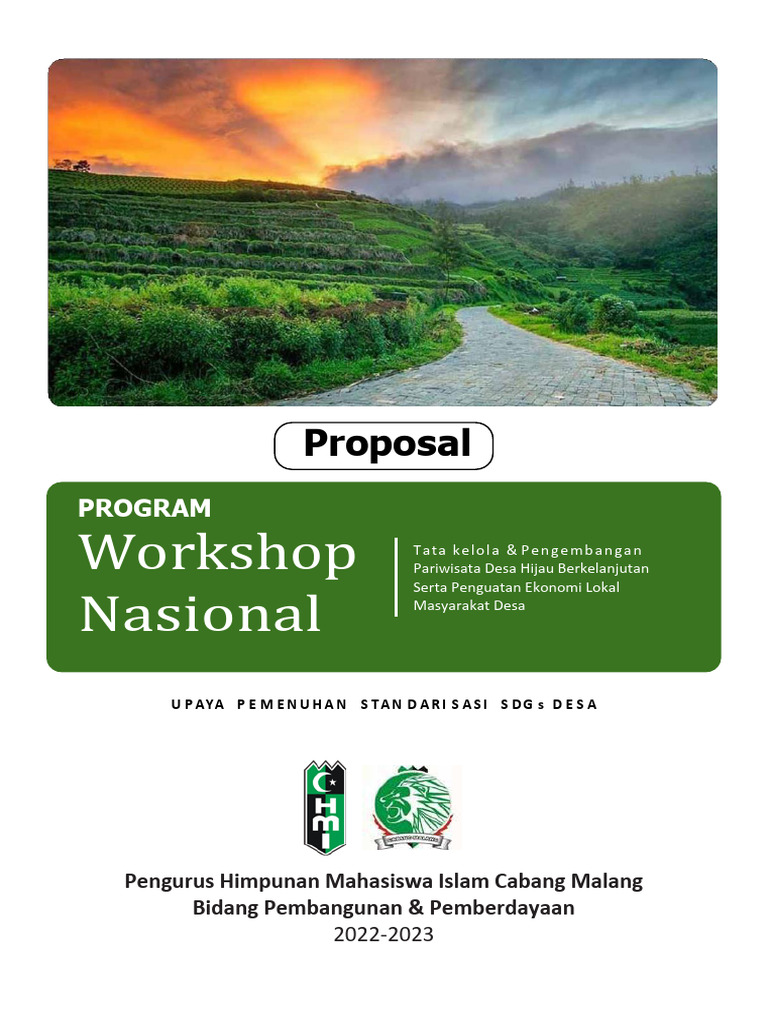 Proposal Workshop Nasional Bidang Pembangunan & Pemberdayaan Desa HMI Cabang Malang 2023 2 | PDF