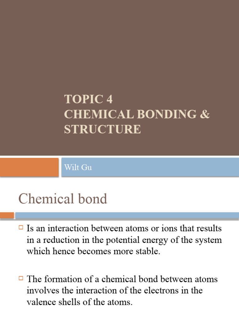 Chapter 04 Chemical Bonding & Structure | PDF | Ionic Bonding ...