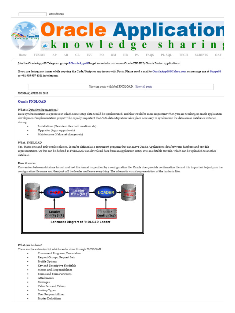 Oracle Applications Fndload Pdf Databases Computer File
