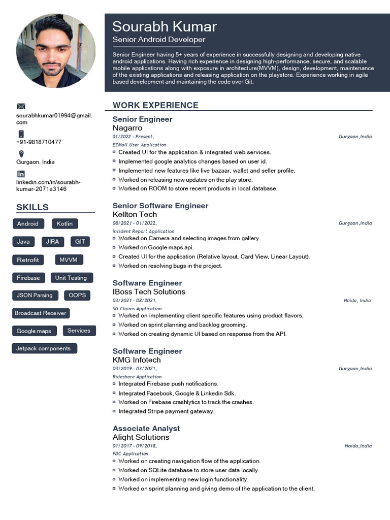 Android Developer Sourabh | PDF | Android (Operating System) | Application Software