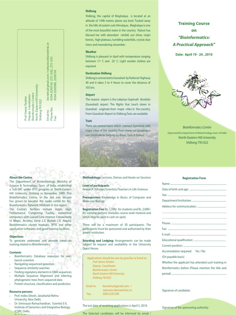 17thtraining Brochure | PDF | Bioinformatics | Biological Engineering