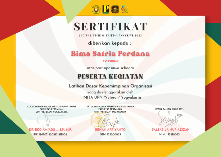 Sertifikat: Diberikan Kepada | PDF | Sains & Matematika