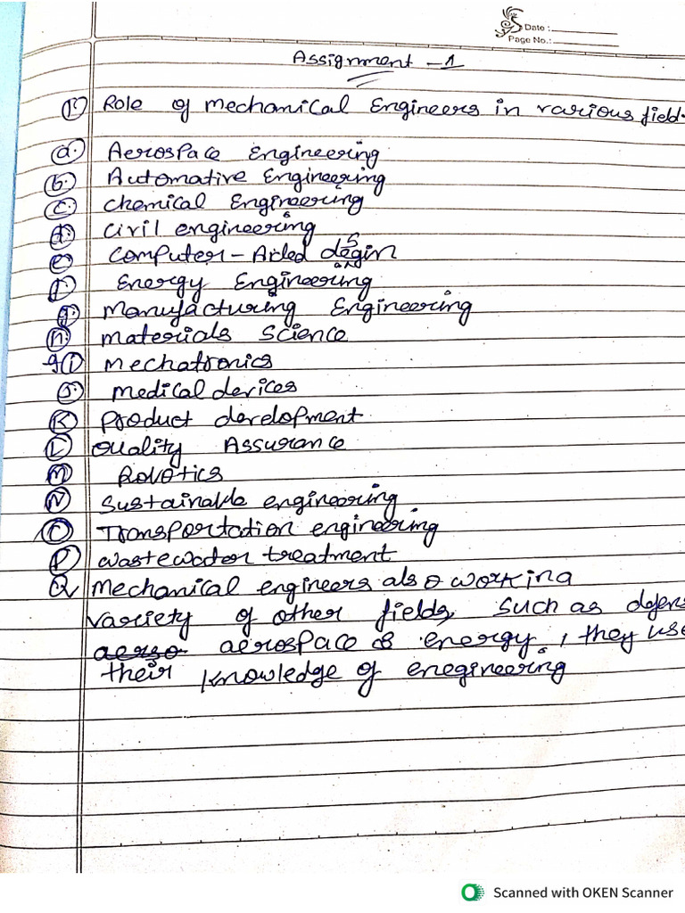 Assignment 1 Mechanical Engineering | PDF