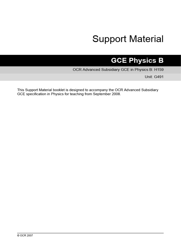 Unit g491 Booklet Scheme of Work and Lesson Plan Booklet | PDF ...