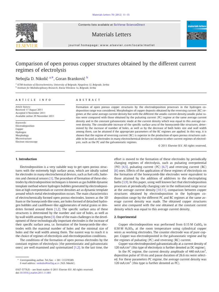 Pc Dc And Prc Pdf Electrochemistry Physical Sciences