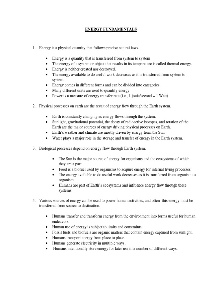 Energy Fundamentals & Renewable and Non-Renewable Energy Resources | PDF