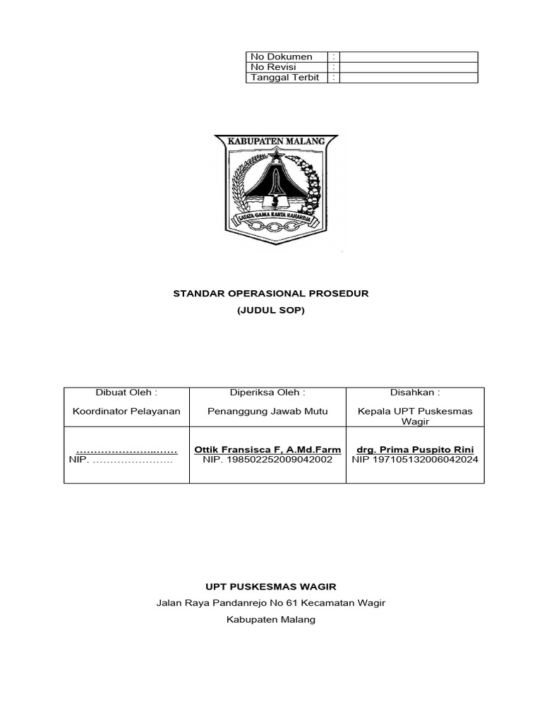 Form Sop | PDF | Teknologi & Rekayasa