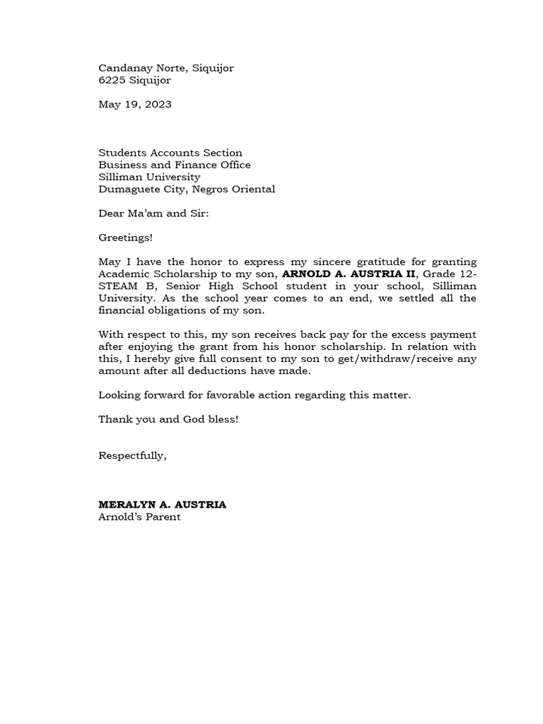 Letter of Consent | PDF