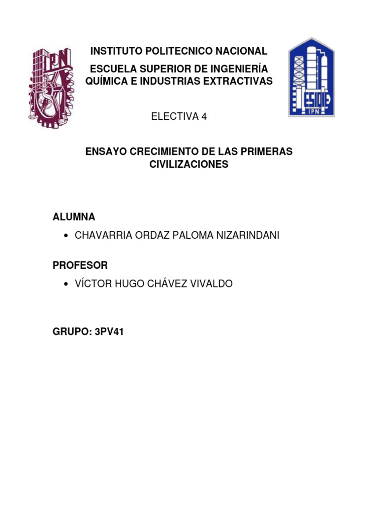 Chavarria Ordaz Paloma Primeras Civilizaciones | PDF