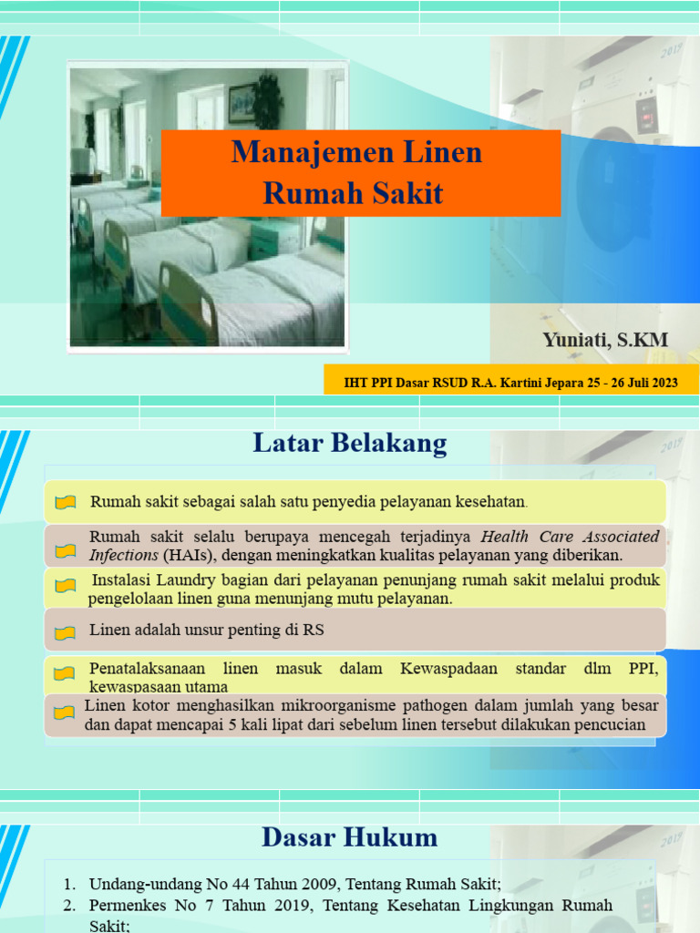 Manajemen Pengelolaan Linen Rumah Sakit | PDF | Kesehatan Holistik ...